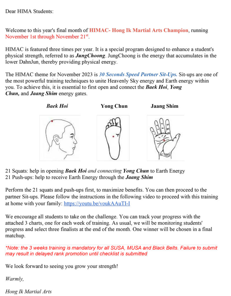 Hong ik Martial Arts of Tarrytown HIMAC - 30 Sec Speed Partner Sit-Ups ...